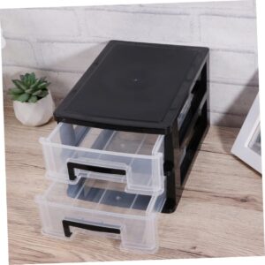 FOMIYES 2pcs storage shelves with drawers storage containers with drawers small storage drawers 6 tier stackable storage container plastic organizer makeup drawer office desk container box