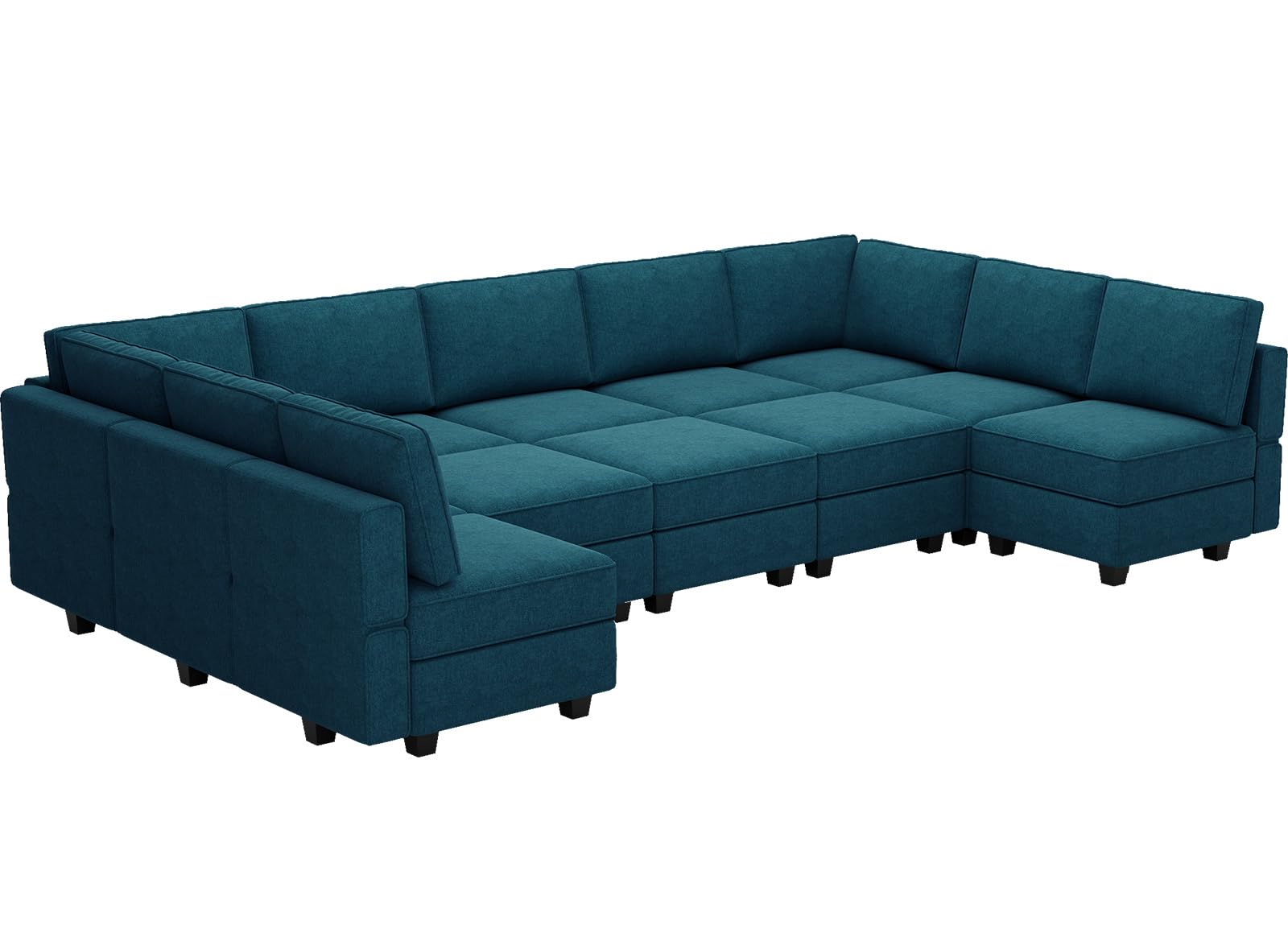 Belffin Modular Sleeper Sofa Sectional Couch Oversized U Shaped Sofa with Storage Convertible Sofa Set Large Sectional Sofa Peacock Blue