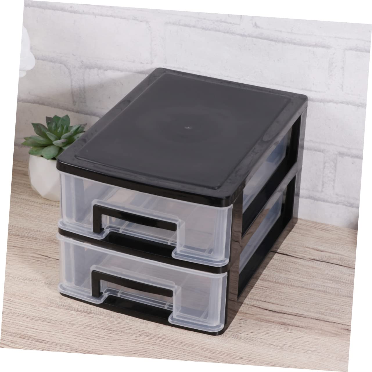 FOMIYES 2pcs storage shelves with drawers storage containers with drawers small storage drawers 6 tier stackable storage container plastic organizer makeup drawer office desk container box