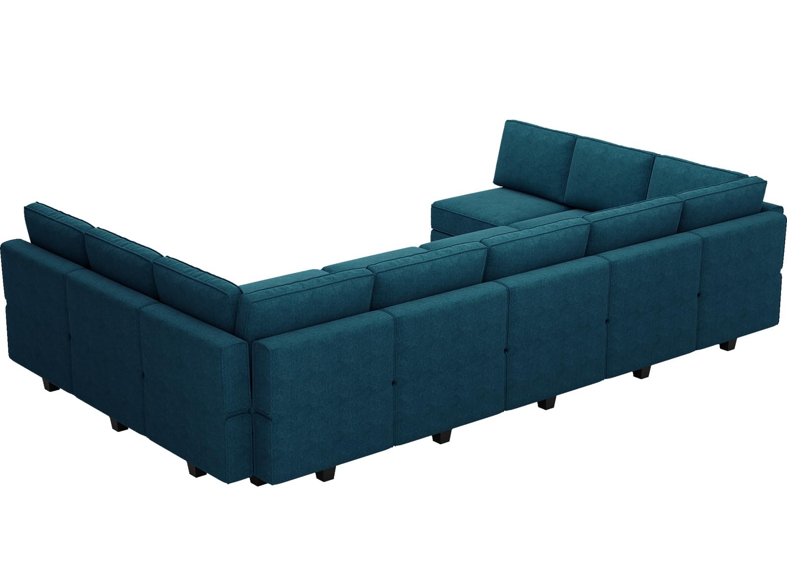 Belffin Modular Sleeper Sofa Sectional Couch Oversized U Shaped Sofa with Storage Convertible Sofa Set Large Sectional Sofa Peacock Blue