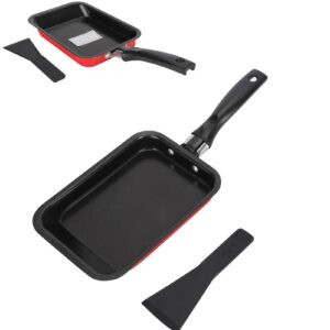 omelette pan, tamagoyaki pan nonstick frying pan griddle pan skillet with spatula nonstick carbon steel egg frying pan japanese omelette pan with kitchen cooking tools (7.1 x 4.9 x 0.8in)