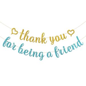 innoru thank you for being a friend banner - thank you party decor - new friends - graduation going away party decorations supplies, glitter