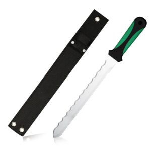 rongter 11in double sided insulation cutter insulation knife with sheath stainless steel blade for cutting mineral wool insulation (small)