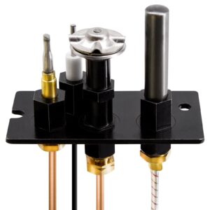 hiorucet 10002264 natural gas 3 way pilot assembly kits for hht, majestic, monessen, temco, and vermont castings fireplaces, srv10002264 pilot assembly replacement parts with thermocouple, thermopile.