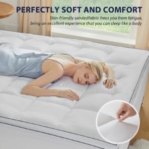 HomeMate Mattress Cover, Full XL, Breathable Cooling Topper, White