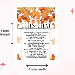 Fall in Love Bridal Shower Games – 25 Pack, Premium Quality 5x7 Cards, Fun Wedding Would She Rather Activity, Perfect for Rehearsal, Couples, Birthdays, and This or That Party Game