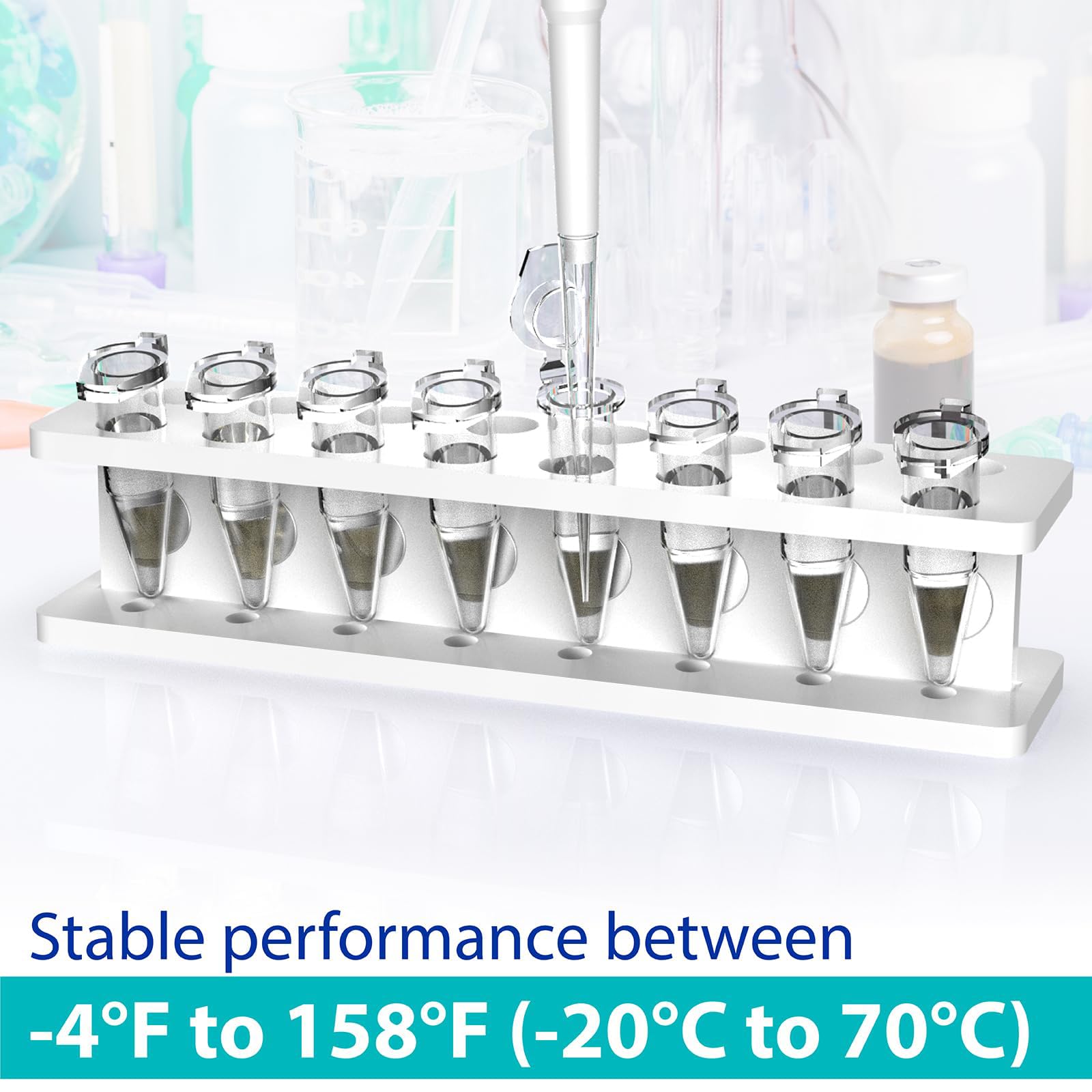 eLabPal Magnetic Bead Rack Separator for DNA/RNA, Magnetic Separation Rack for Biological Sample Purification, Holds 16 Wells of 1.5ml/2ml Centrifuge Tubes