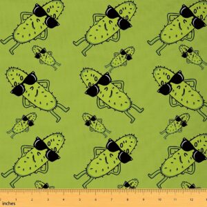 kids cute pickles fabric by the yard kids 1 yard pickles waterproof outdoor fabric for chairs boys girls for boys decor green vegetable upholstery fabric for chairs cucumber reupholstery fabric decor