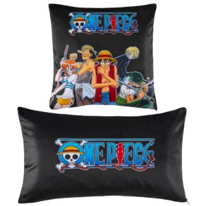 one piece cushion covers - set of 2 home decor 50 x 30cm and 35 x 35cm teenagers kids cushions - anime gifts for kids