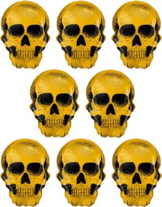 30.2" halloween skull balloons - 8pcs golden skeleton foil balloon halloween day of death spooky birthday party decoration supplier