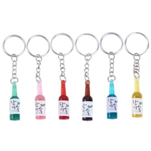 korean soju cans keychain simulation soju cans keyring simulation soju wine trinket bag pendant decoration accessoriescar key accessories(multicolor)