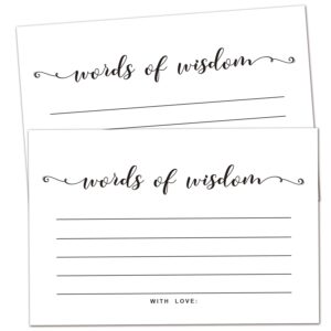 50 words of wisdom advice cards, advice and wishes cards-marriage or wedding advice cards-well wishes for bridal or baby shower party games, 4"x6" cards