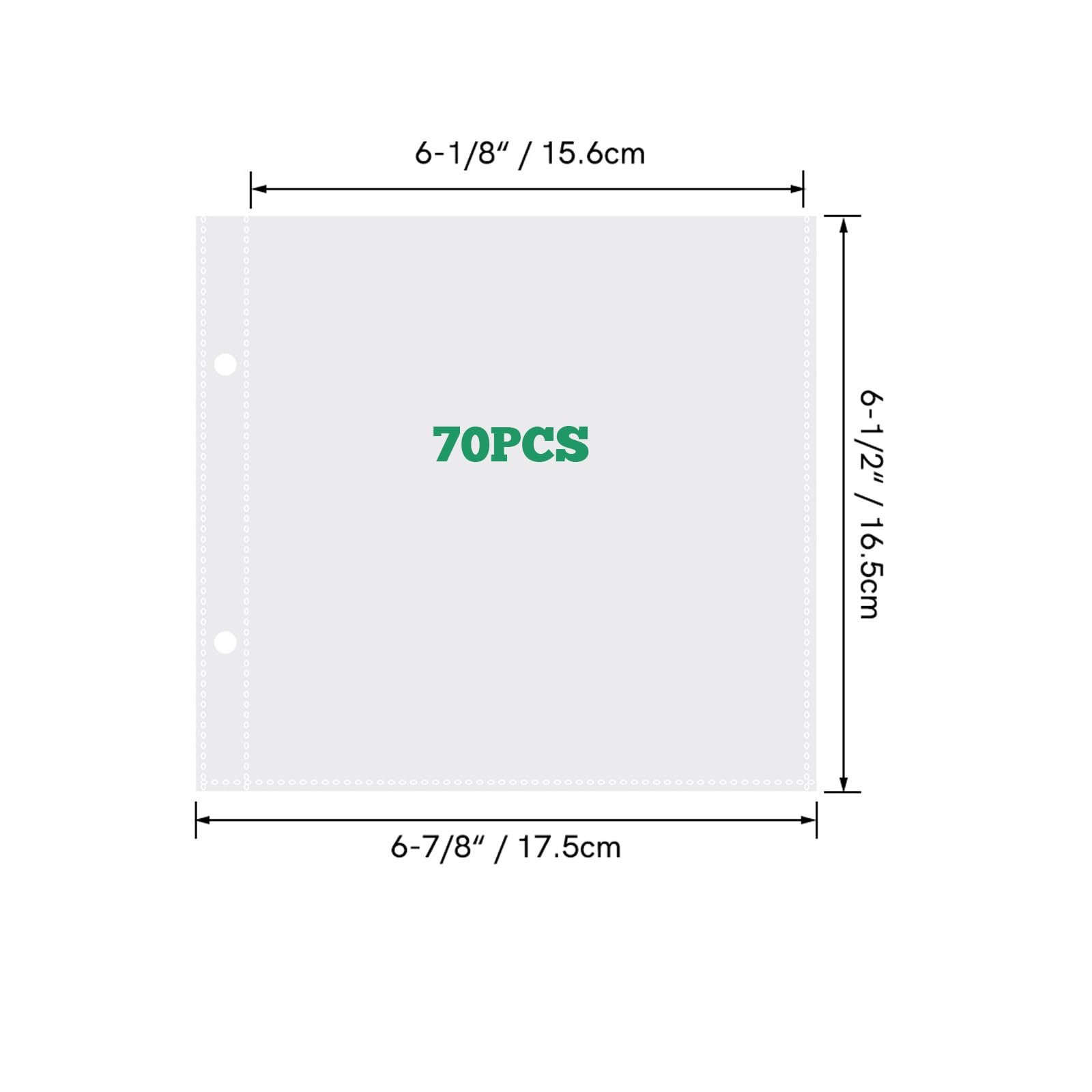 BAOFALI 70 Pags 6" X6" Clear Plastic Binder Pockets,2 Holes 2 Pockets Per Page, can Fit More Stencils,Made Exclusively for Stencils,Die Cuts,Photos,Stamps Within Size 6x6 Storage Bills Organizer