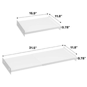 WEJIPP Closet Shelf Divider Expendable Cabinet Tension Shelving Rack Heavy Duty Metal DIY Shelves Separator for Wardrobe Cupboard Cabinet Pantry Kitchen Bathroom,White,3packs