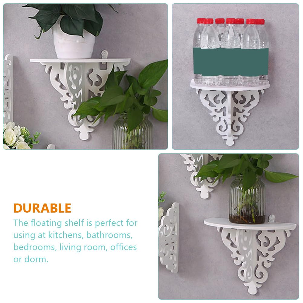 Garneck 2pcs Wall Shelf Perfume Shelf for Wall Shelves Hanging Flower Pot Rack Seasoning Shelf Hanging Shelf Book Shelf Decor Living Room Display Shelf Multifunction PVC Bookshelf