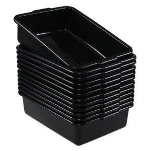 bringer 12-pack commercial bus tubs, 13 l plastic bus box, black