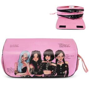 swico remado kpop marker pen organizer big storage pen pouch bag black and pink for office supplies