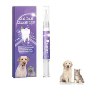 jitem pet oral care gel, pet teeth cleaning pen, pet teeth oral care gel for eliminate bad breath, reduces plaque & tartar buildup without brushing (1pc)