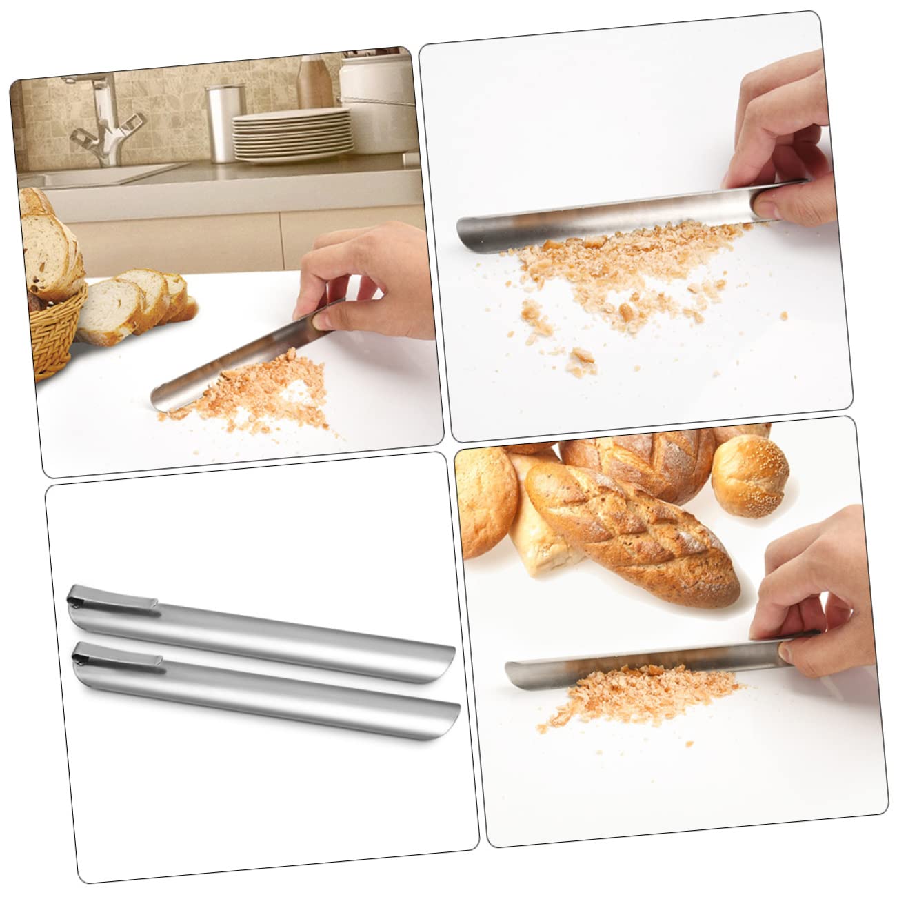 IWOWHERO Stainless Steel Crumb Scraper for Tabletop Use Efficient Crumb Sweeper Tool for Griddles and Flat Tops Ideal for Restaurants and Home Kitchens