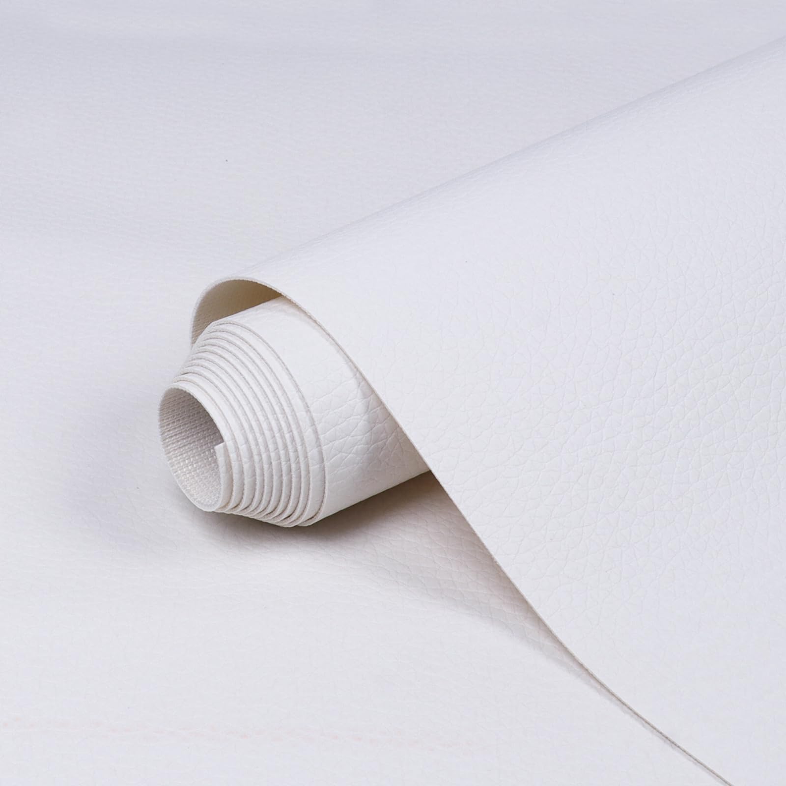 Vinyl Leather Fabric Marine Waterproof Material 55" W×96" L Vinyl Synthetic Leather Sheets 0.6mm Thick, Anti-UV,Non-Peeling for Car Furniture Sofa Boat Headliner Replacement Renovate, White