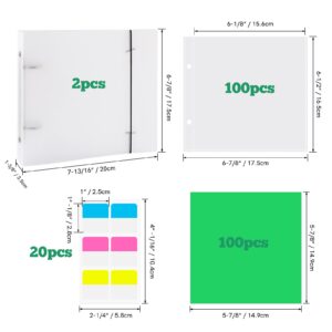 222 Pcs/ 2 Sets 6x6"Cookie Stencil Storage Binder Die Cut and Stamp Storage Folder Baking Stencil Organizer Scrapbooking Cutting Dies Stencil Storage Book Collections Case Organizer