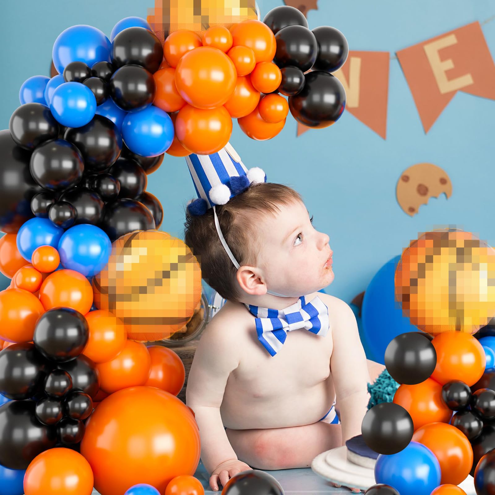 Basketball Balloon Arch Garland Kit,Orange Black Blue Balloon Garland with Basketball Foil Balloon for Men Teen Kids Birthday Graduation Party Decorations,Basketball Sports Theme Party Decor Supplies