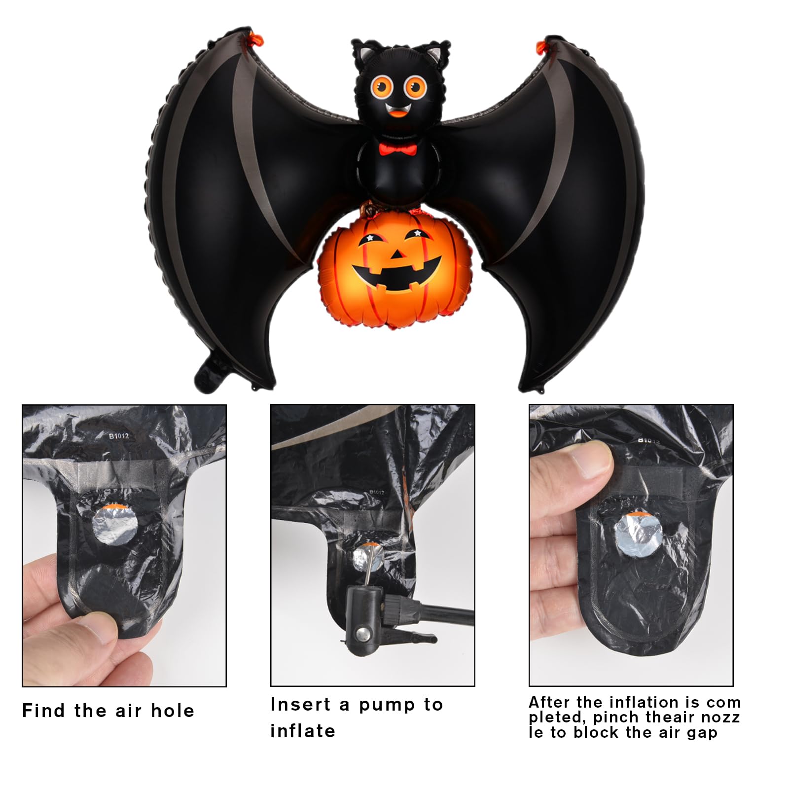 Halloween Balloons - 15 Pcs Halloween Foil Balloons, Bat Ghost Pumpkin Spider Skull Specter Witch Vampire Foil 3D Balloon Kit Decorations, Halloween Decorations for Birthday Party School Home Decor