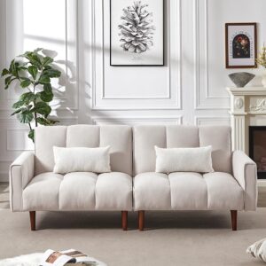 p purlove convertible tufted futon sofa bed,adjustable couch sleeper with adjutable back,upholstered loveseat sofa & couch for apartment, living room,home office