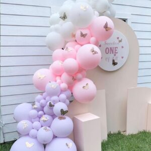 RUBFAC 120pcs Pastel Pink Balloons 12 Inches Latex Balloons, Matte Light Pink Balloons for Birthday Baby Shower Graduation Anniversary Wedding Party Supplies Garland Arch Decoration