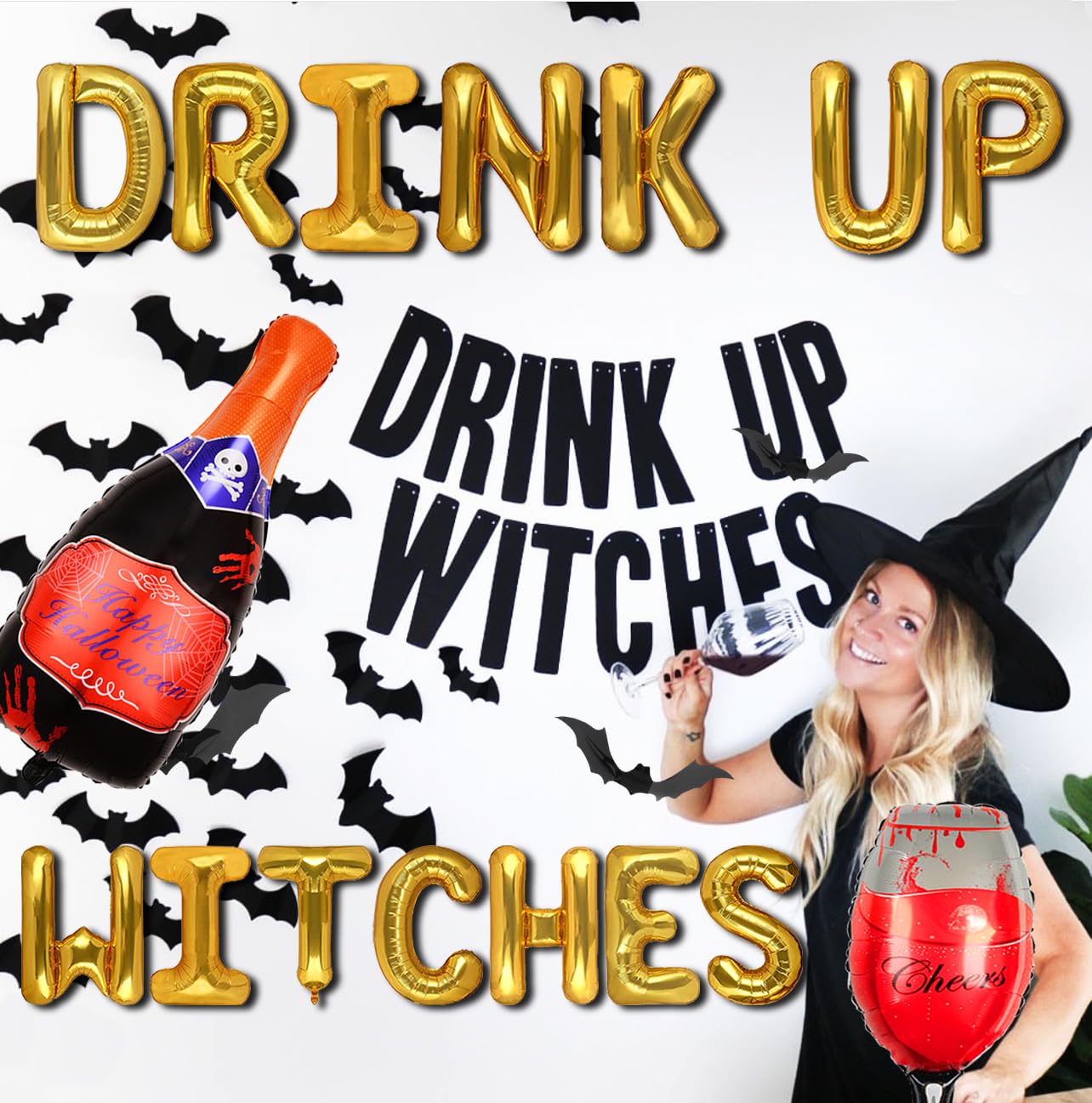 Cheers up Witches Balloons Cheers Drink Witches Party Decoration Cheers up Witches Banner Cheers Witches Sign