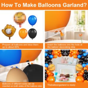 Basketball Balloon Arch Garland Kit,Orange Black Blue Balloon Garland with Basketball Foil Balloon for Men Teen Kids Birthday Graduation Party Decorations,Basketball Sports Theme Party Decor Supplies