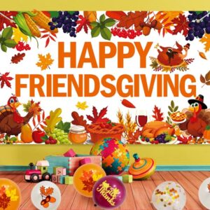 Happy Friendsgiving Banner Thank You Banner and thanksgiving balloons for Friendsgiving Decorations Happy Thanksgiving Decorations Thanksgiving Birthday Decorations Thanksgiving Party Decorations