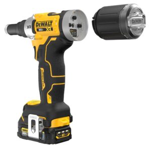 DEWALT 20V MAX XR Cordless Rivet Tool, 1/4", Battery and Charger Included (DCF414GE2)