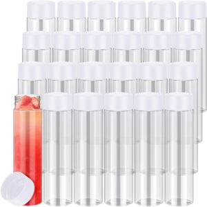 zhehao 24 pcs 13.5 oz 400 ml plastic juice bottles with caps reusable sensory bottles with white lids bulk water bottles empty clear drink containers for storing beverages smoothie milk tea