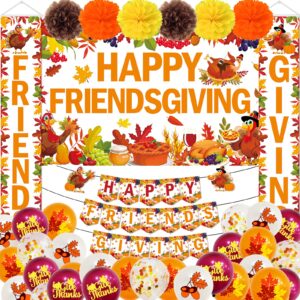 happy friendsgiving banner thank you banner and thanksgiving balloons for friendsgiving decorations happy thanksgiving decorations thanksgiving birthday decorations thanksgiving party decorations