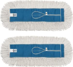 nine forty industrial-grade 36x5 cotton dust mop head refills, perfect replacement for busy home, gym, industrial and commercial spaces, heavy-duty mop for janitorial & housekeeping needs - 2 pack