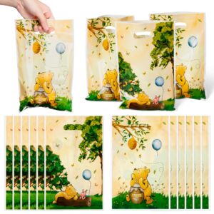 z1juce 50pcs vintage winnie party favor bags winnie plastic gift bags candy bags for birthday party winnie themed parties decorations bags for kids winnie cute bag for baby shower party favors