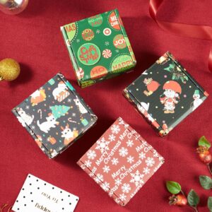 sncek 4x4x2 inch small christmas gift boxes, 24 pack christmas shipping boxes, corrugated cardboard shipping boxes for small business