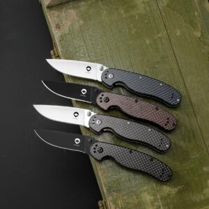 CNYJ Pocket Folding Knife D2 Blade Carbon fiber Handle Everyday Carry Knife for Men Womening Everyday Carrying