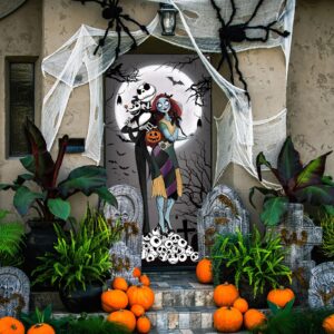 Halloween Decorations Halloween Gothic Skull Door Cover Christmas Nightmare Before Front Porch Sign Halloween Decorations and Supplies for Home Party