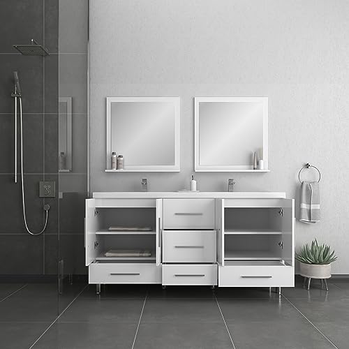 Alya Bath Ripley Bathroom Vanity, 72", White