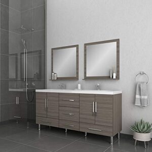 Alya Bath Ripley Bathroom Vanity, 72", Gray