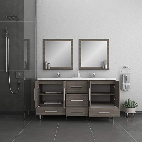 Alya Bath Ripley Bathroom Vanity, 72", Gray