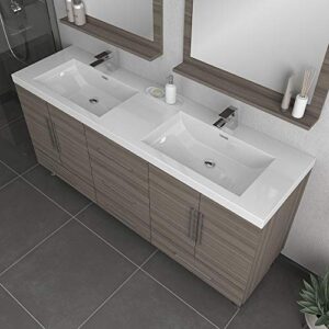 Alya Bath Ripley Bathroom Vanity, 72", Gray