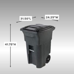 BatanE 64 Gallon Black Garbage can with Wheels and lid