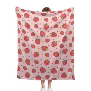 strawberry blankets for kids strawberry throw blanket for boys and girls soft fleece kids blanket toddler blankets birthday gifts decor blankets for bed