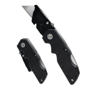 magpie utility knife, premium folding knife, easily retractable box cutter, quick change blade, lightweight and durable