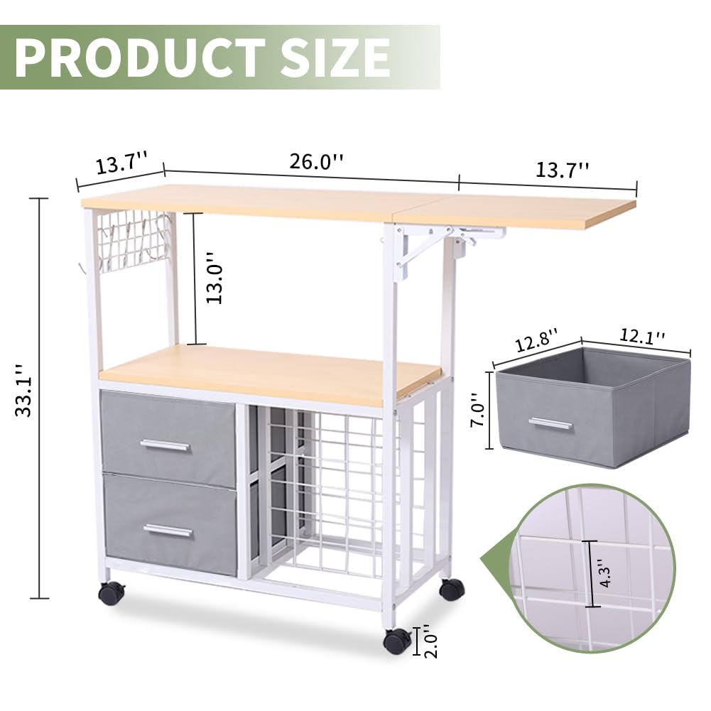 Organization and Storage Cart Compatible with Cricut Machines，Rolling Craft Storage Removable Vinyl Holders and Drawer, Crafting Desk with Storage for Craft Room