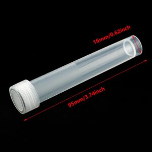 ZZHXSM 12pcs 10mL Plastic Test Tubes Small Vials with Screw Caps Sample Tubes for Lab Laboratory Science, Clear