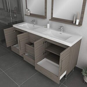 Alya Bath Ripley Bathroom Vanity, 72", Gray